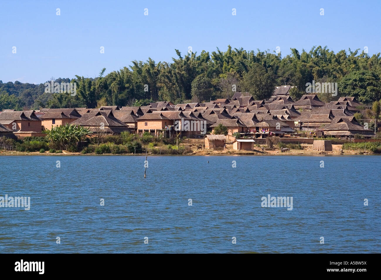 Hani Ethnic Minority Village Akha Wooden Houses Gelanghe Xishuangbanna ...