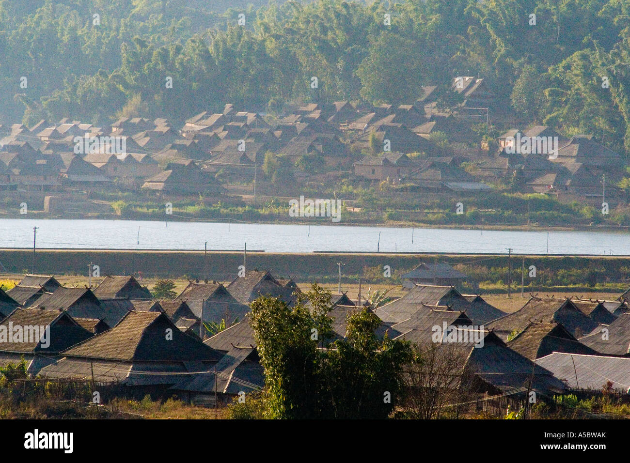 Hani Ethnic Minority Village Akha Wooden Houses Gelanghe Xishuangbanna ...