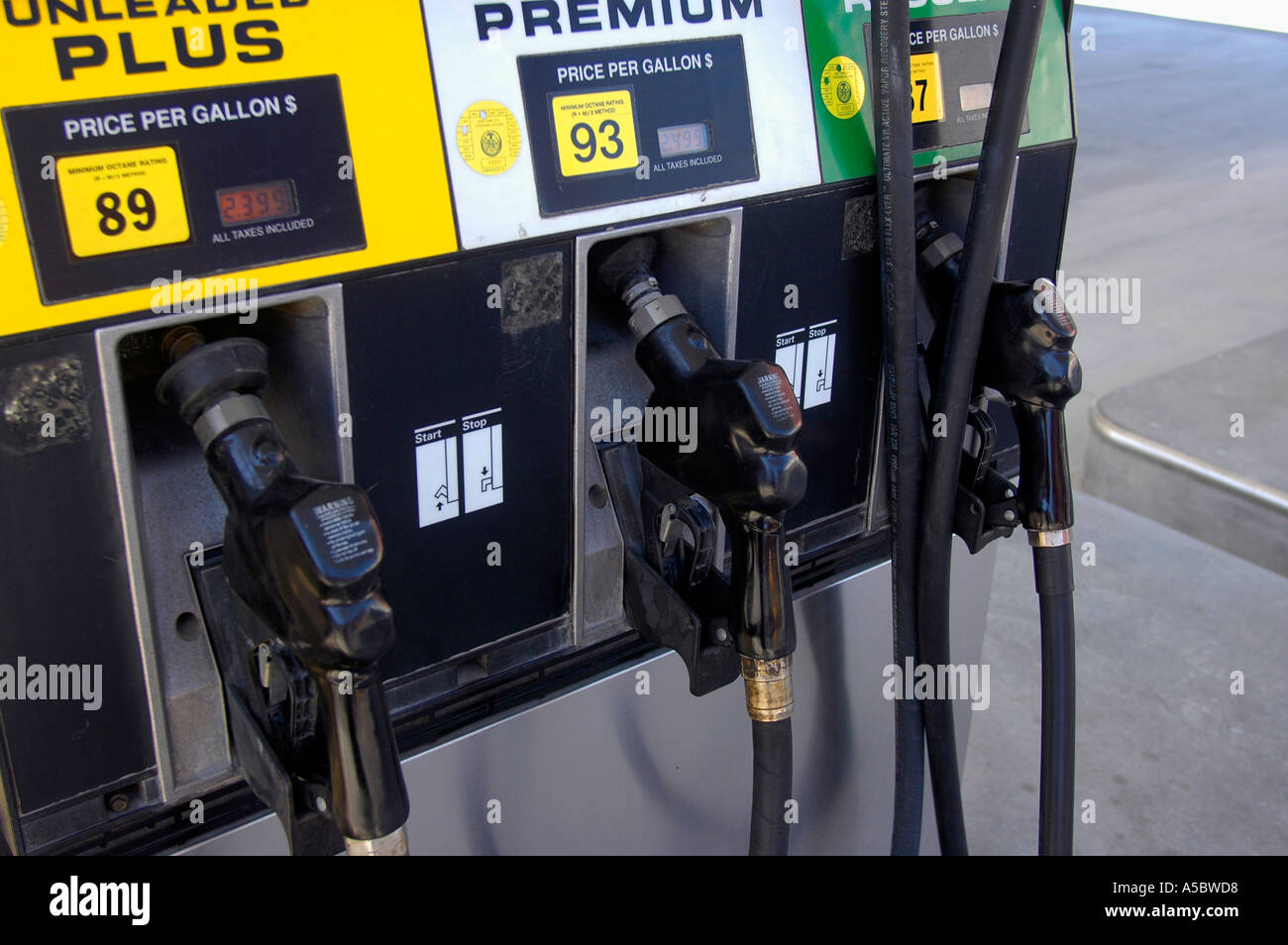 Gas pumps at a Hess gasoline station Stock Photo - Alamy