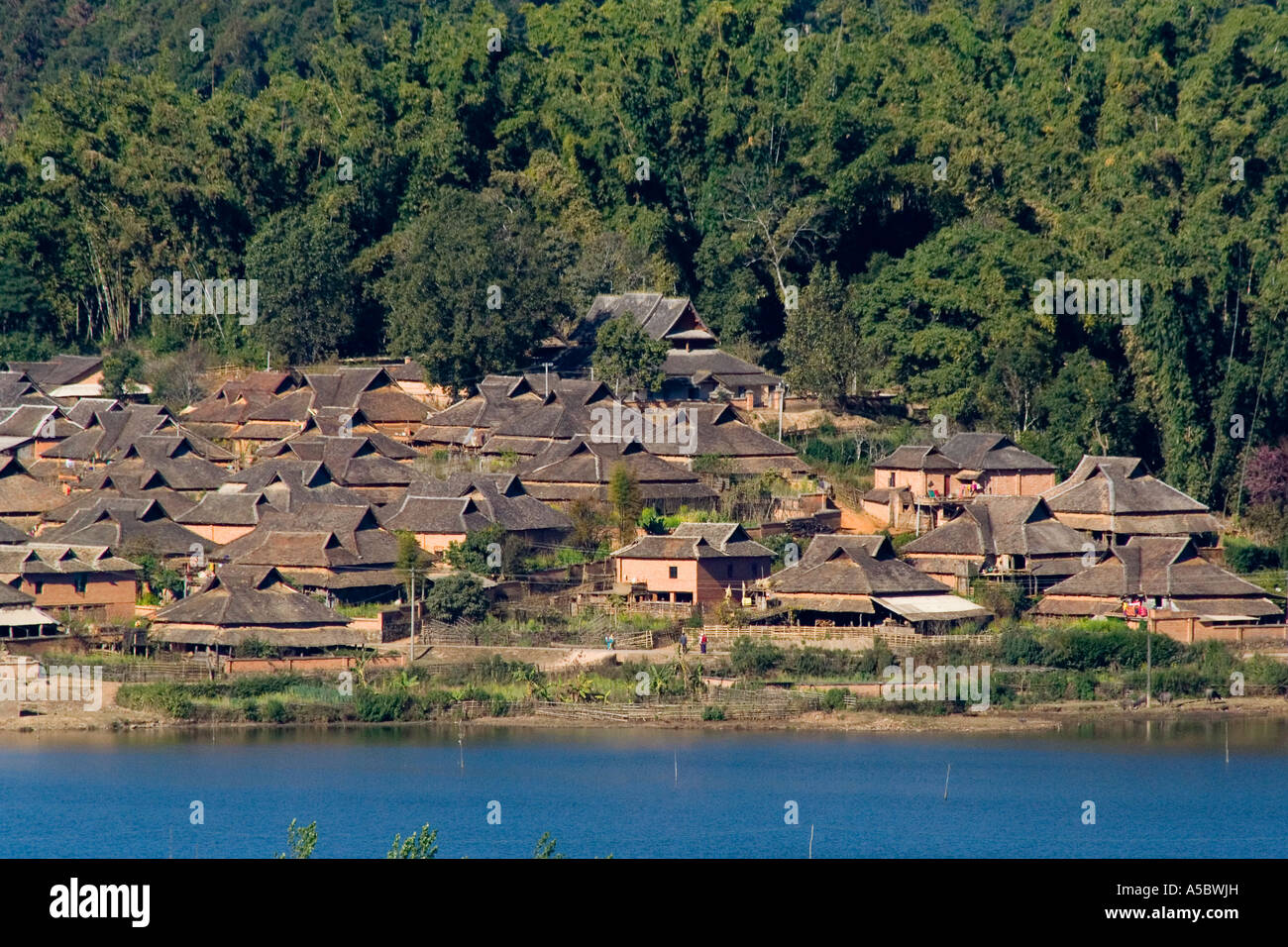 Hani Ethnic Minority Village Akha Wooden Houses Gelanghe Xishuangbanna ...