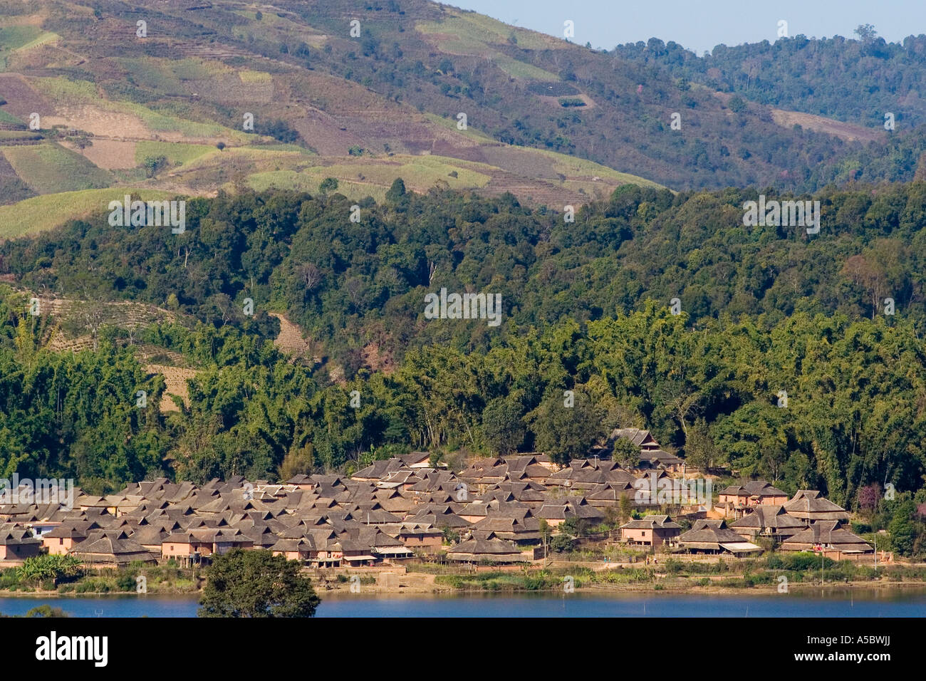 Hani Ethnic Minority Village Akha Wooden Houses Gelanghe Xishuangbanna ...