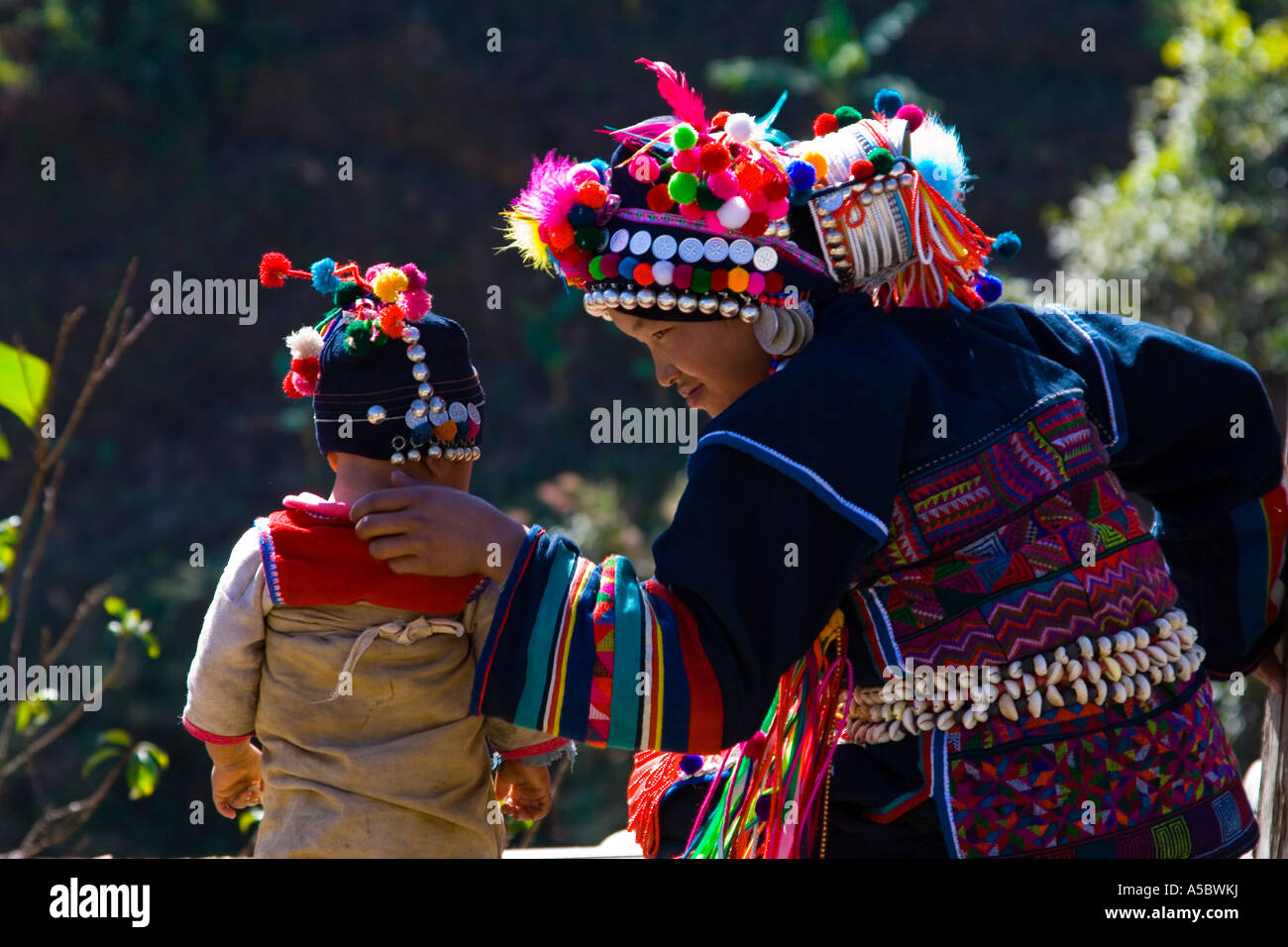 Akha woman and child hi-res stock photography and images - Alamy