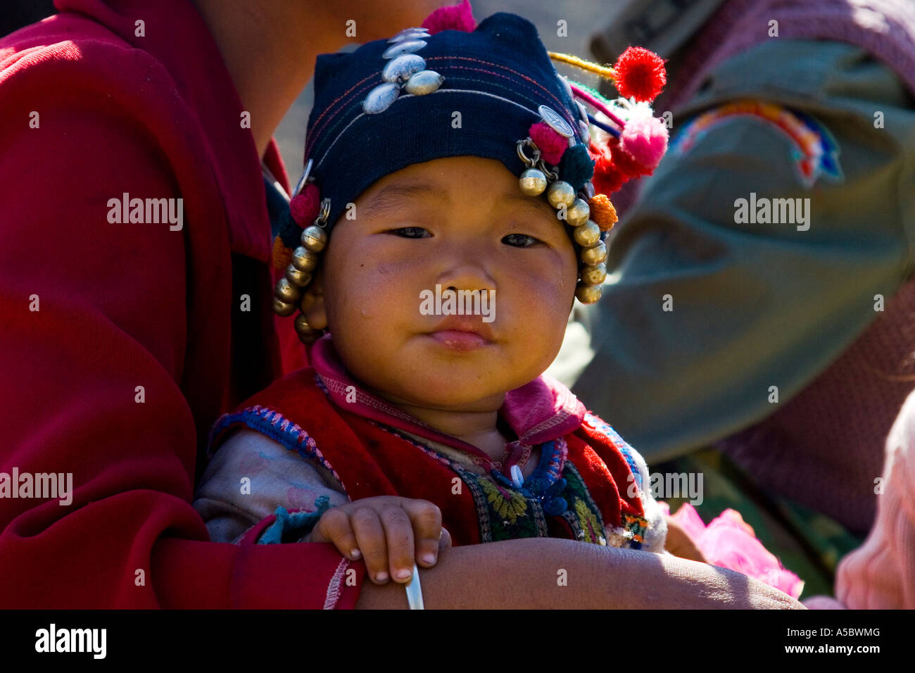 Baby Boy wearing Traditional Clothing Akha Hani Ethnic Minority ...