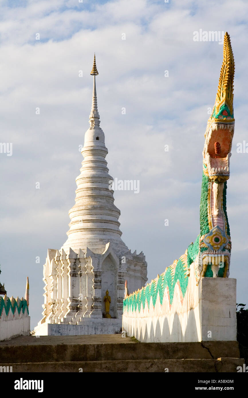 White Buddhist Stupa on a Hill near Xiding Xishuangbanna China Stock ...