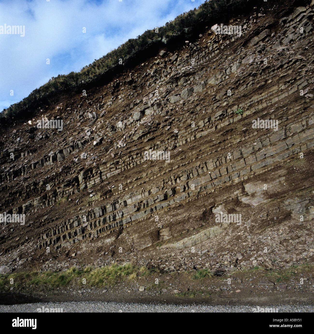 Exposed rock strata Stock Photo - Alamy