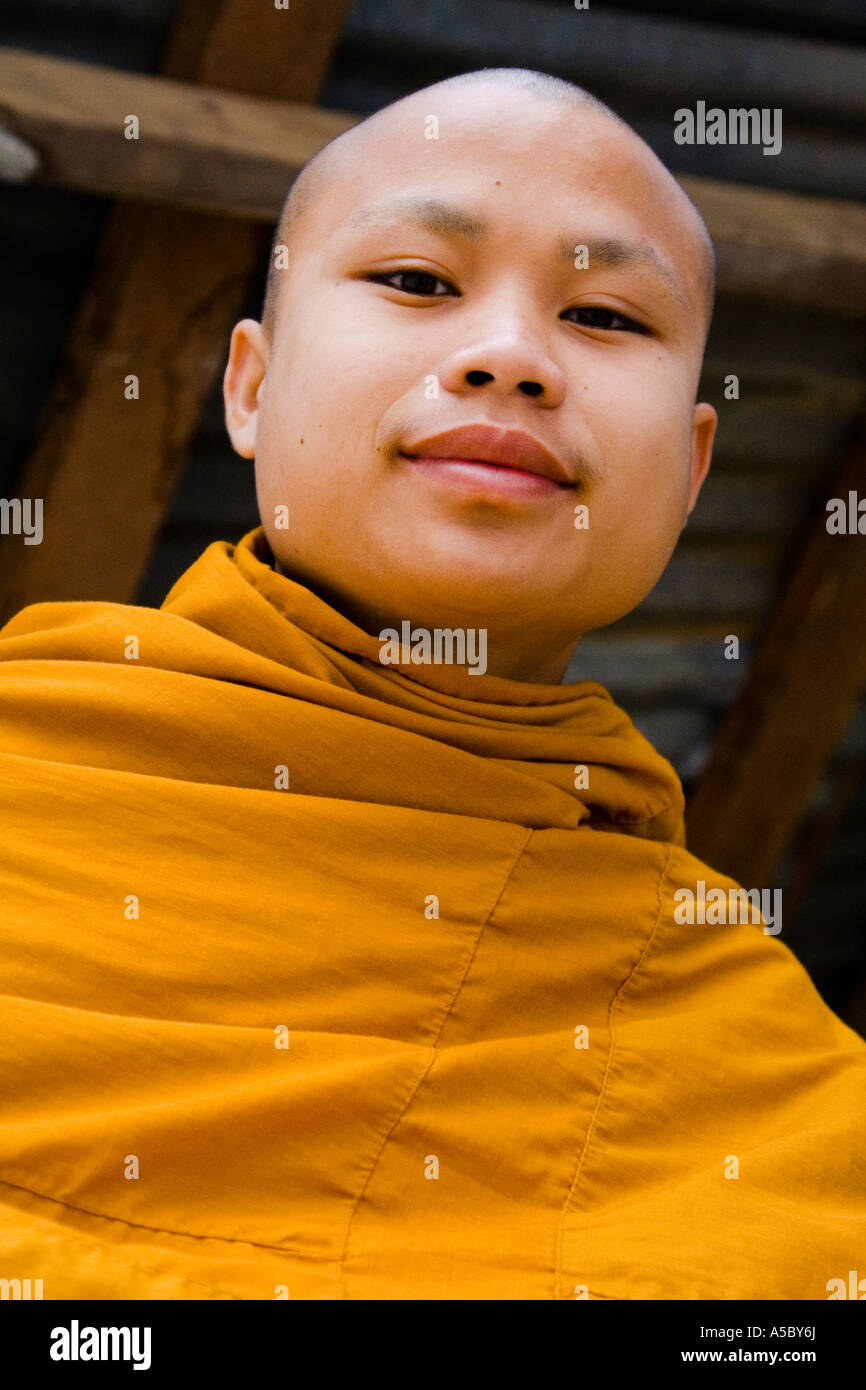Novice Monk Wat Khili Luang Prabang Laos Stock Photo - Alamy