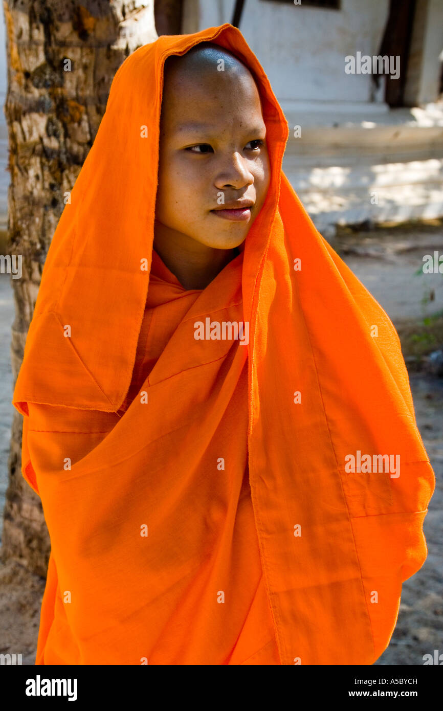Novice Monk Wat Khili Luang Prabang Laos Stock Photo - Alamy