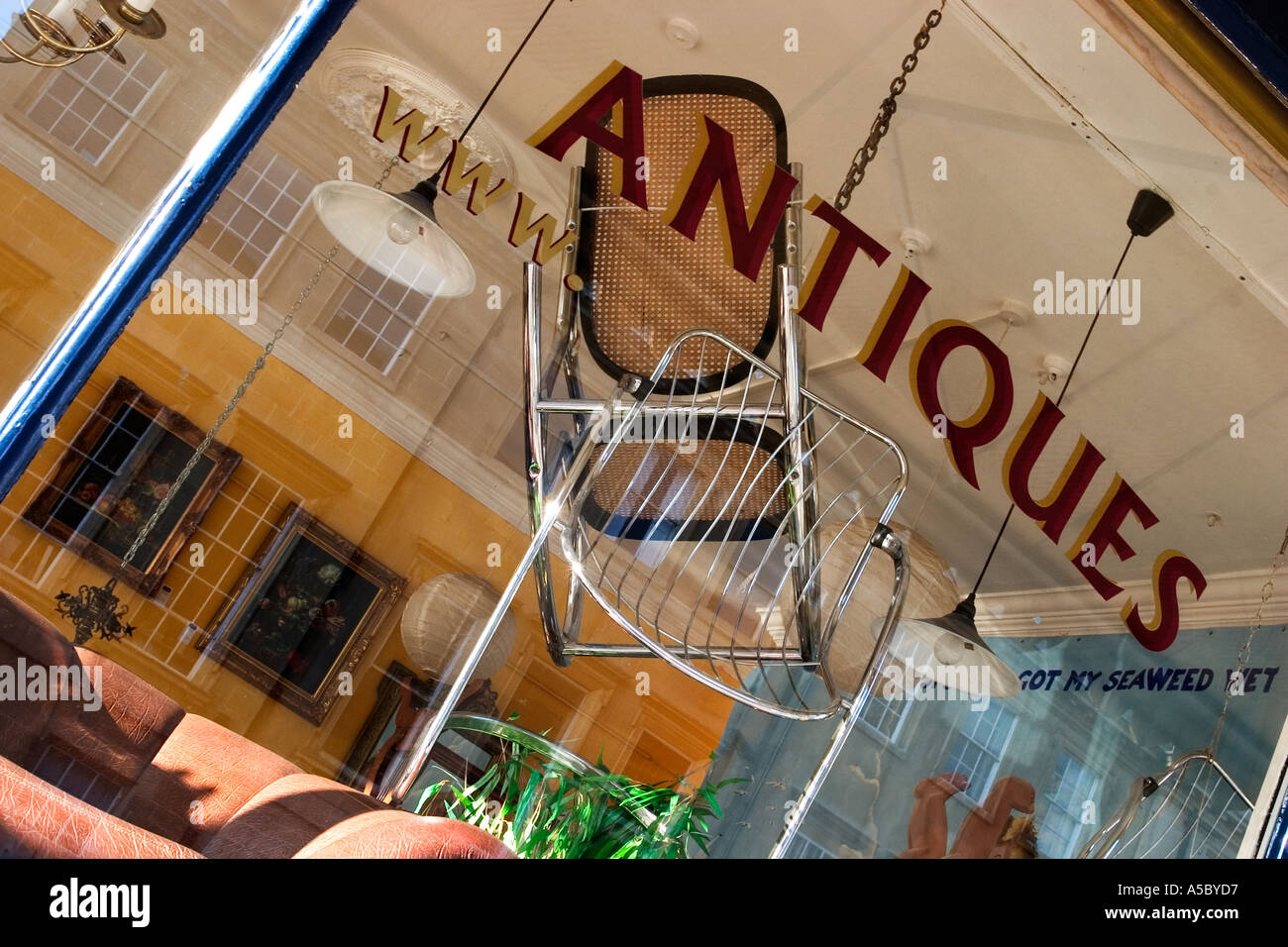Antiques Shop Window in Bath England Stock Photo - Alamy