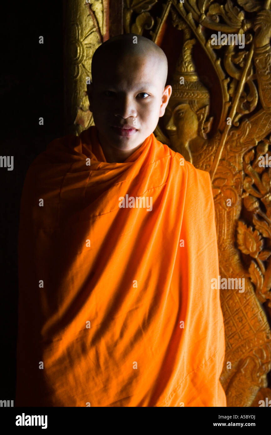 Novice Monk Wat Khili Luang Prabang Laos Stock Photo - Alamy