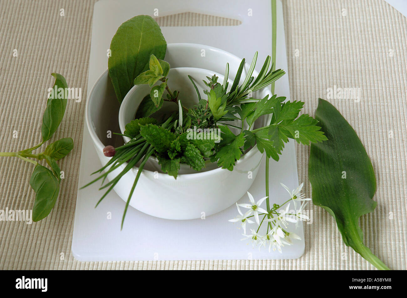Various fresh herbs Stock Photo - Alamy