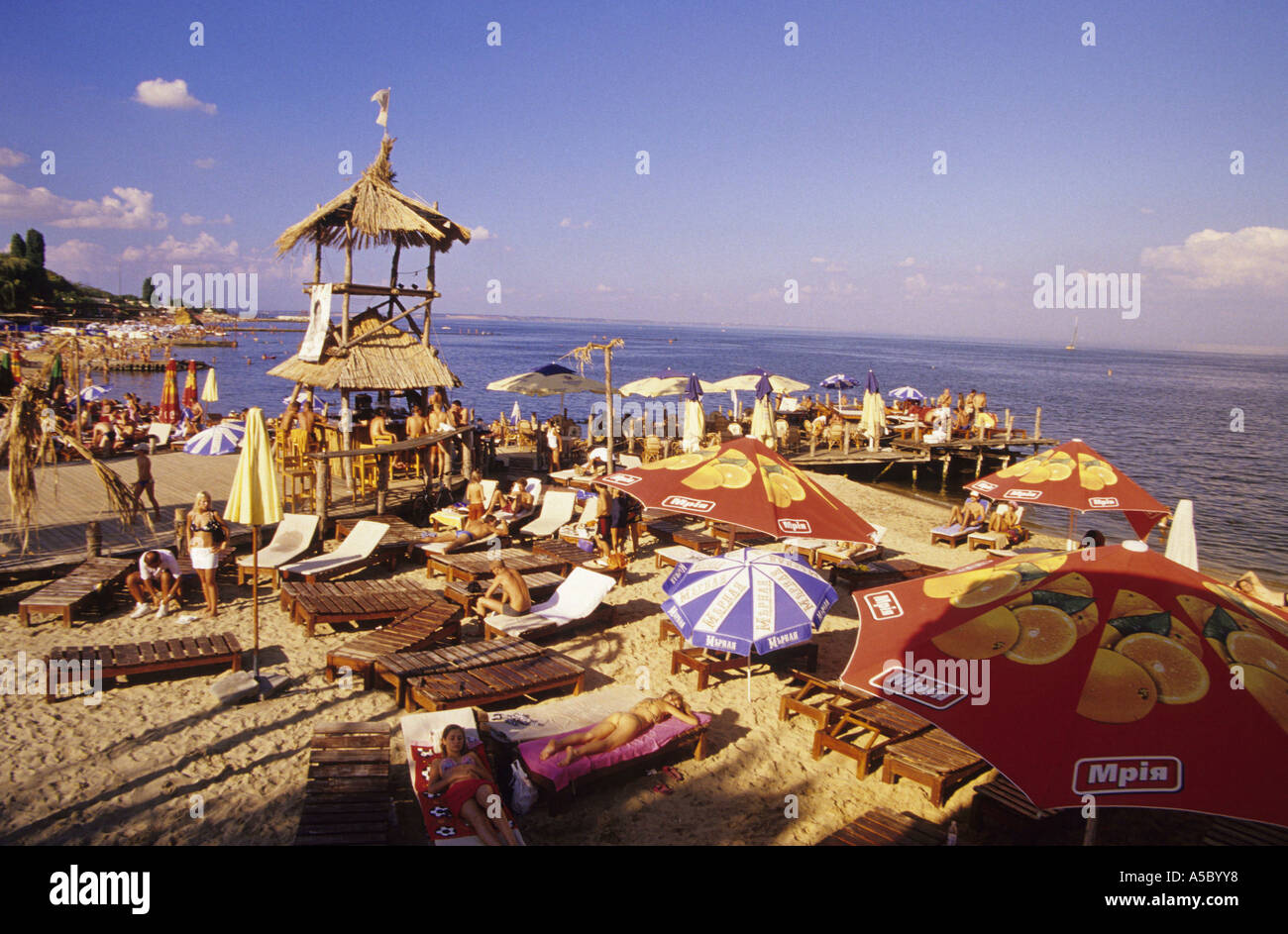 People at Otrada Beach Stock Photo - Alamy