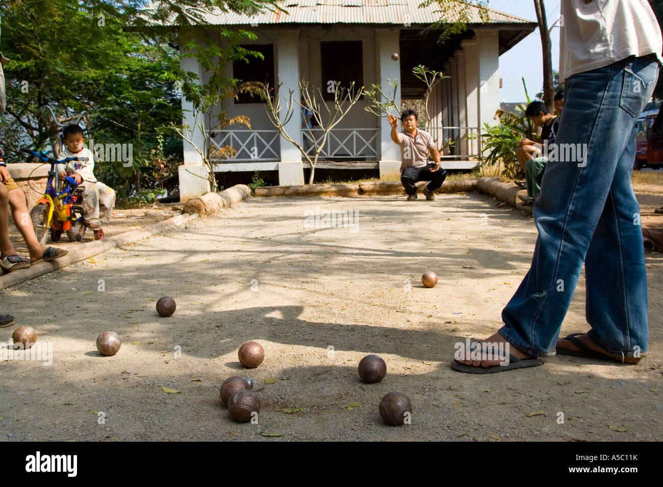 Laotian Men Playing Petanque Luang Prabang Laos Stock Photo - Alamy
