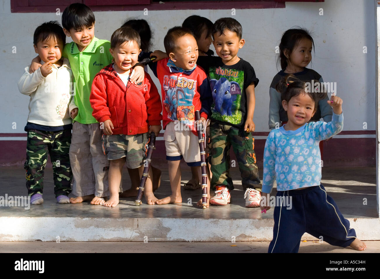 Young Laotian Children at Preschool Hongsa Laos Stock Photo - Alamy