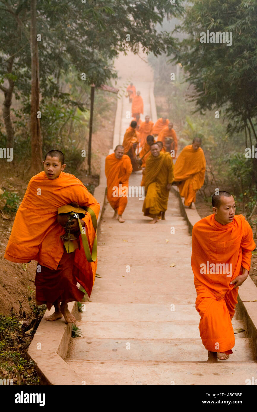 Monk walking up stairs hi-res stock photography and images - Alamy