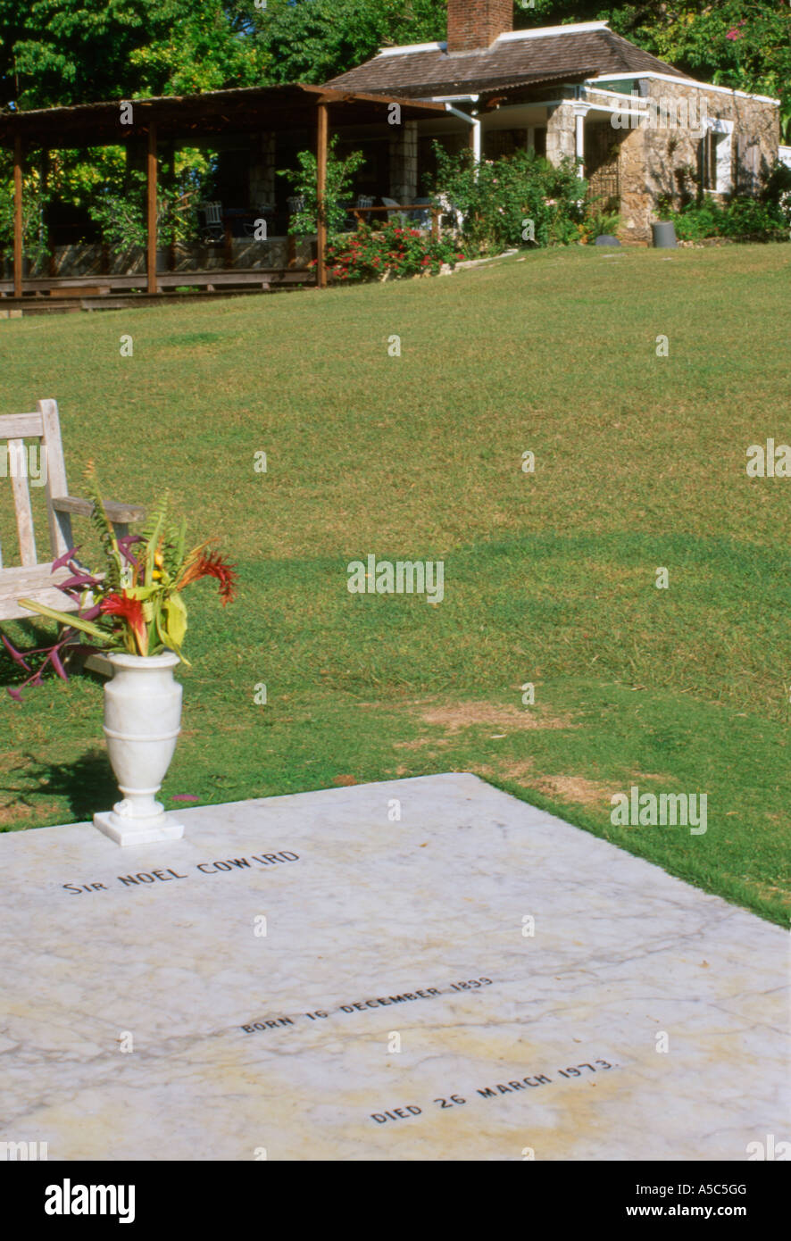 Jamaica. Noel Coward's grave at Firefly Stock Photo - Alamy