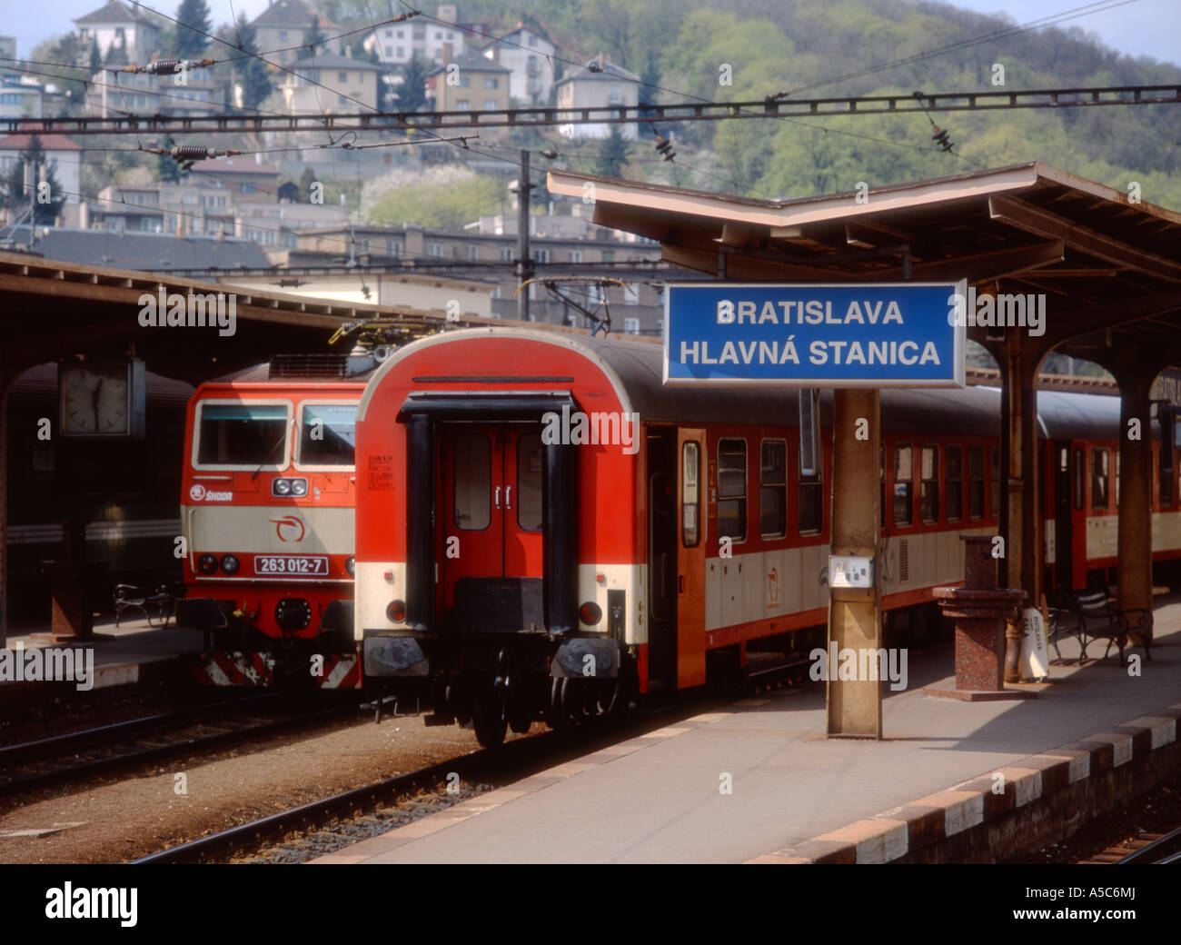 Bratislava, Slovakia. Main Railway Station (Hlavna stanica). Train at ...