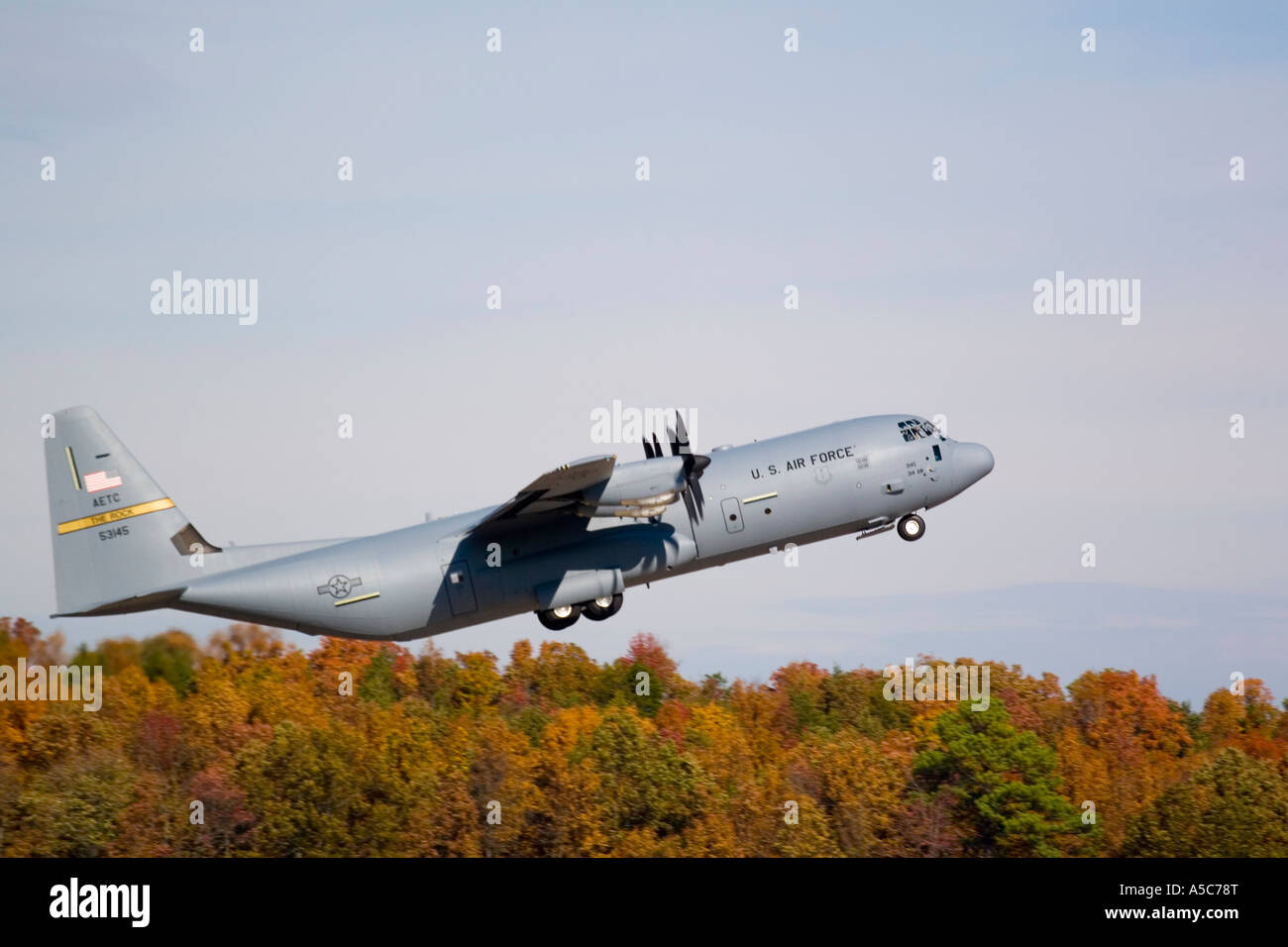 Lockheed Martin C 130 Hercules transport aircraft at take off Stock ...