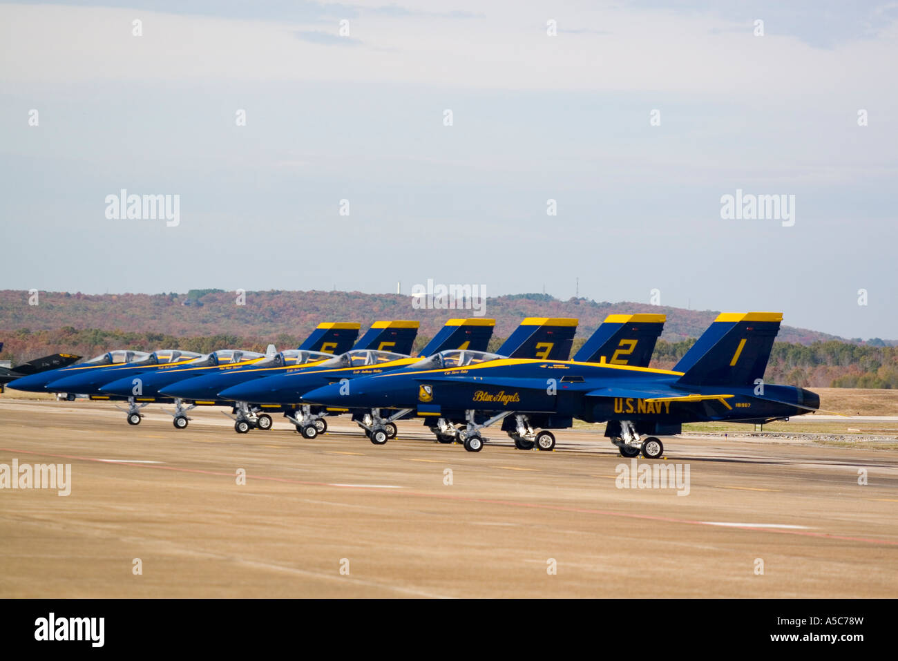 McDonnell Douglas F-18 Hornet the Blue Angels aerobatic team Stock ...