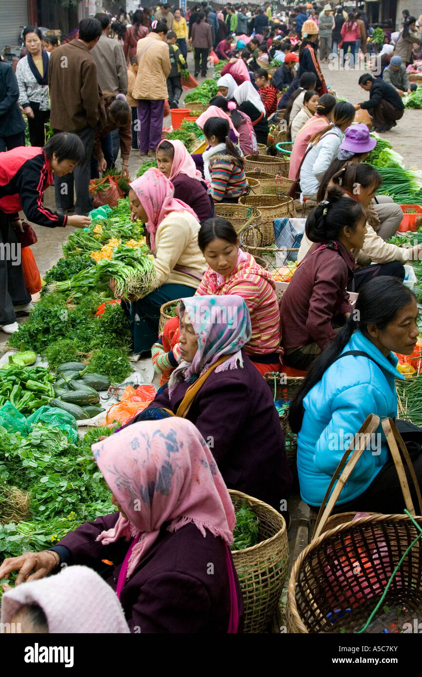 Minority Women Selling in the Market Mengla Xishuangbanna China Stock ...