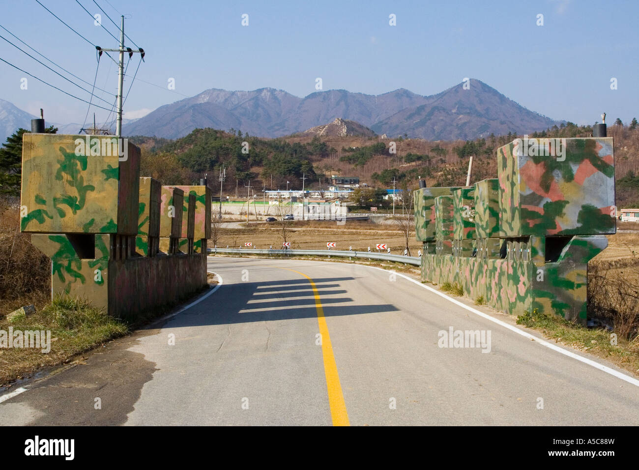 Tank Traps Set to Explode and Block the Road near North Korean Border ...