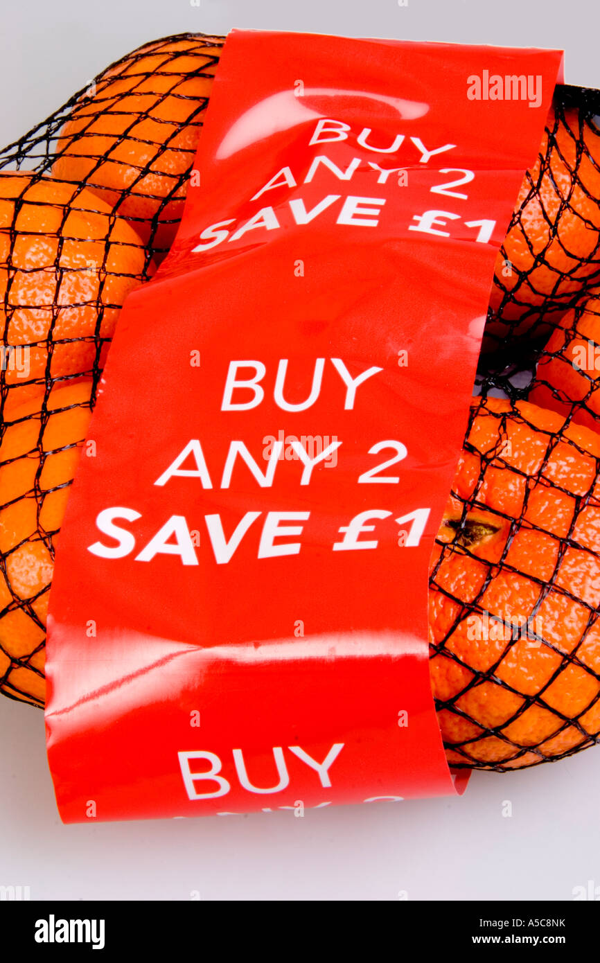 Satsuma mandarin oranges on special offer by a supermarket Stock Photo ...