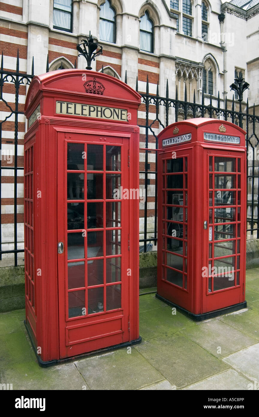 Two Red Telephone Booths Stock Photo - Alamy