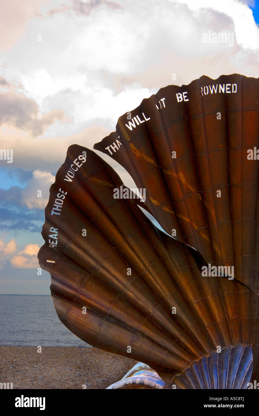 The Scallop sculpture by Maggi Hambling Aldeburgh Suffolk England UK ...