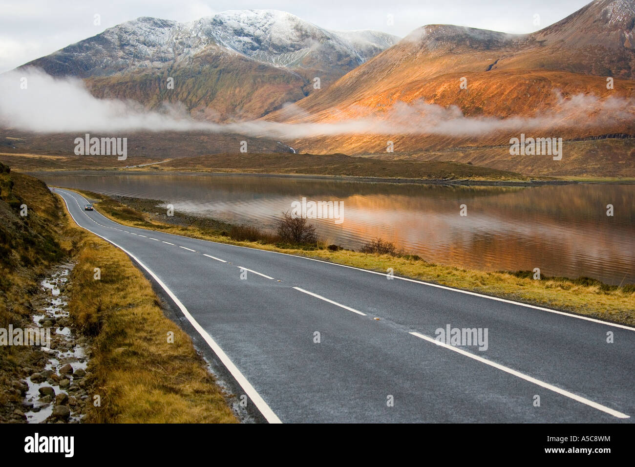 Loch Ainort and the Cuillin Hills near Luib on the Isle of Skye in ...