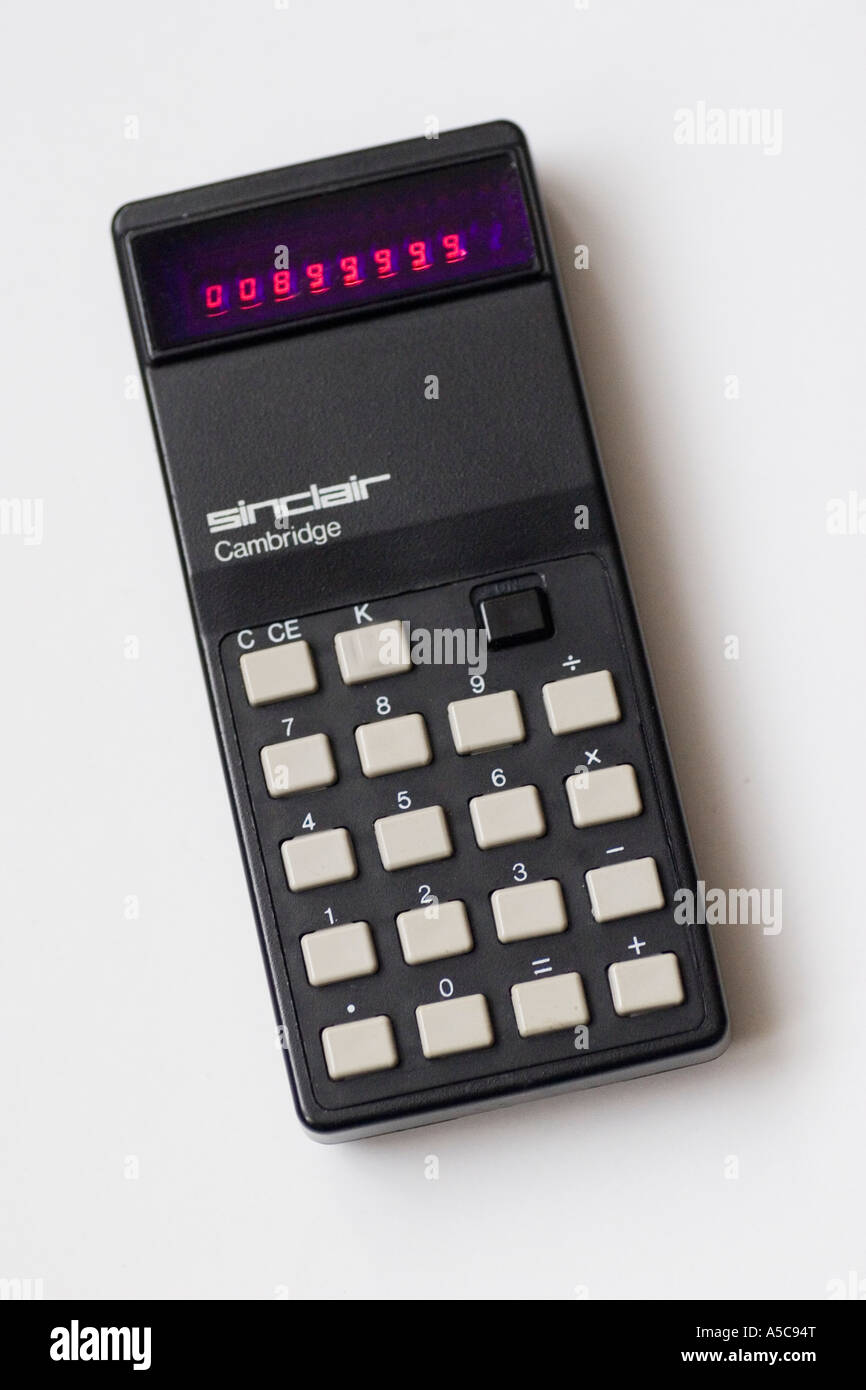 Black vintage sinclair cambridge calculator hi-res stock photography ...