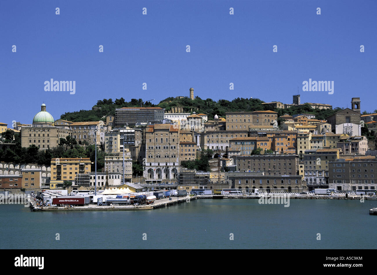 Ancona harbour and town Italy Stock Photo - Alamy