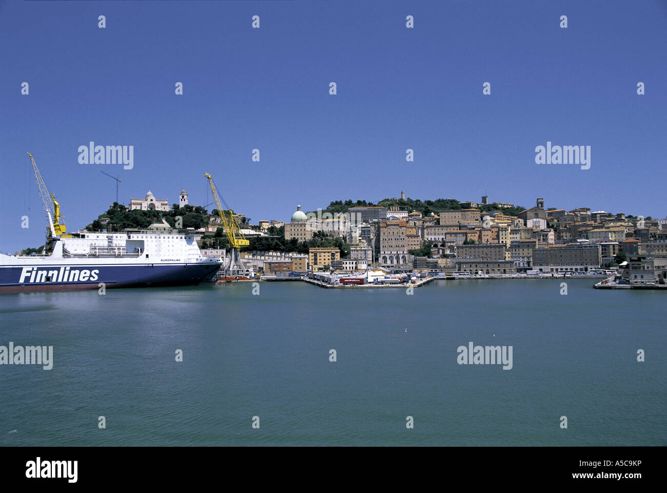 Ancona harbour and town Italy Stock Photo - Alamy