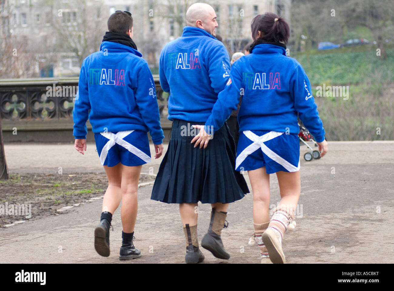 Scotland fan kilt hi-res stock photography and images - Alamy