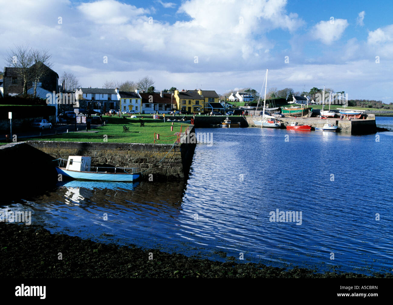 kinvara,county galway, ireland, calm atlantic coastal sea inlet with ...