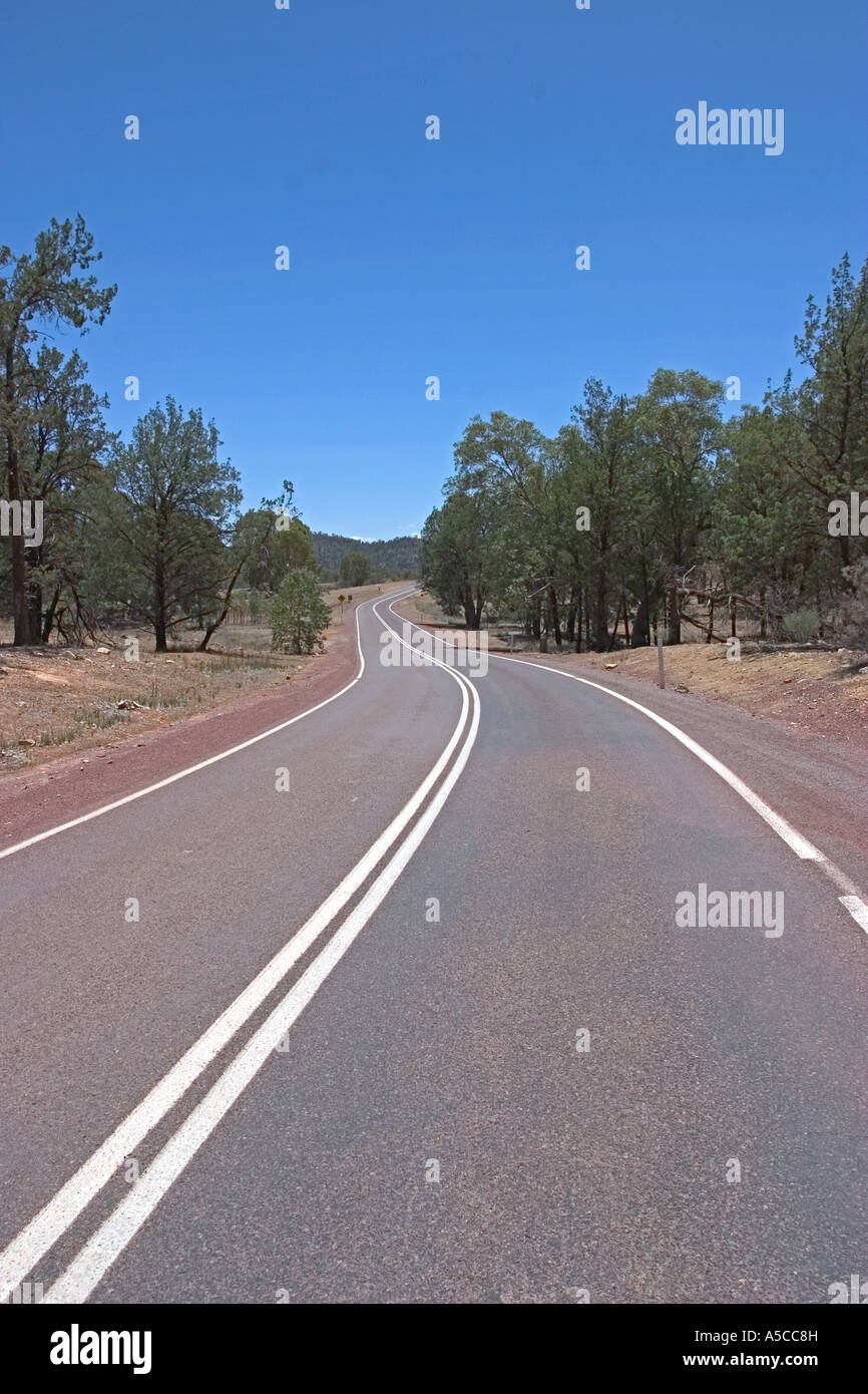 australian road with whites lines Stock Photo - Alamy
