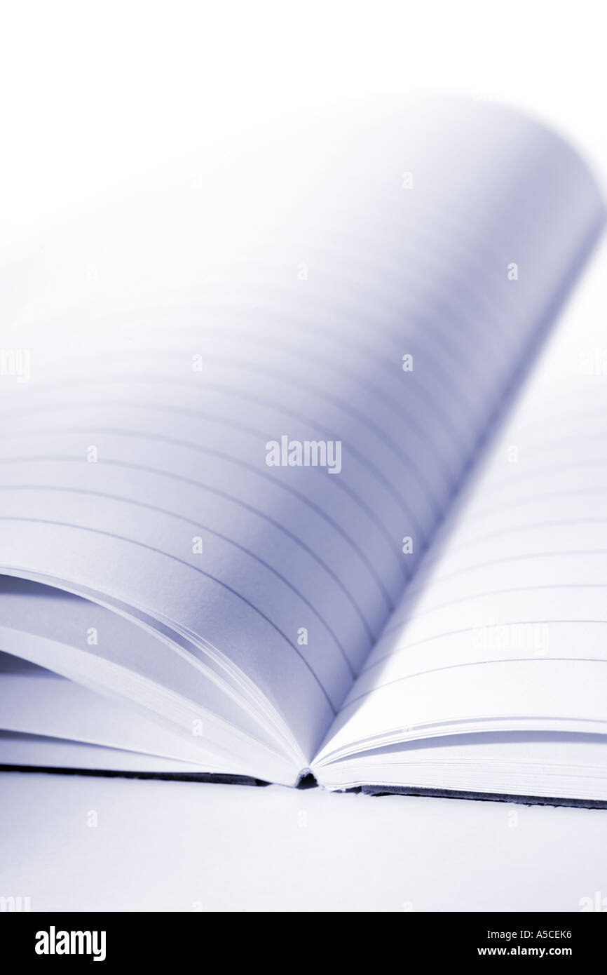 Open notebook, close-up Stock Photo - Alamy