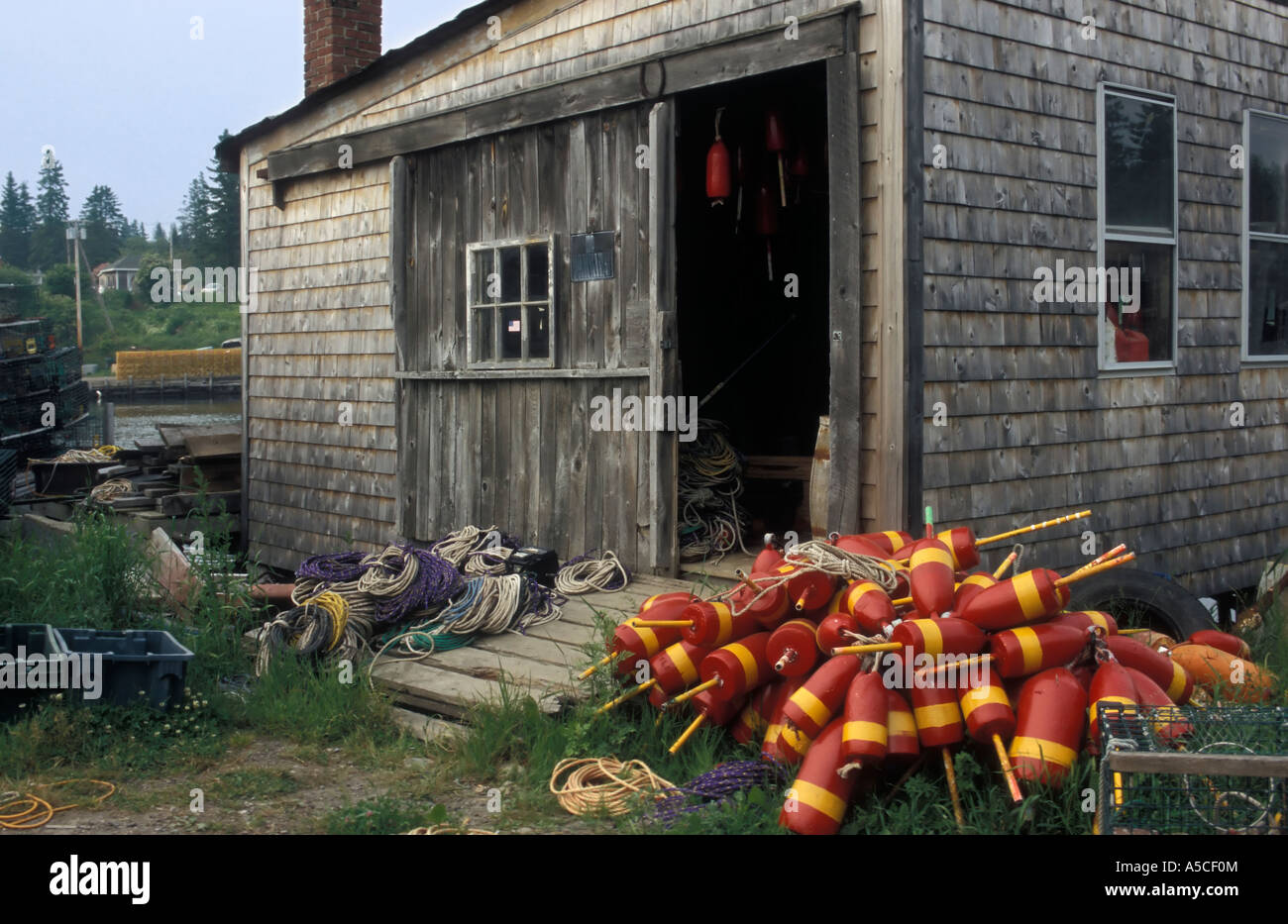 Fishing shack with buoys hi-res stock photography and images - Alamy