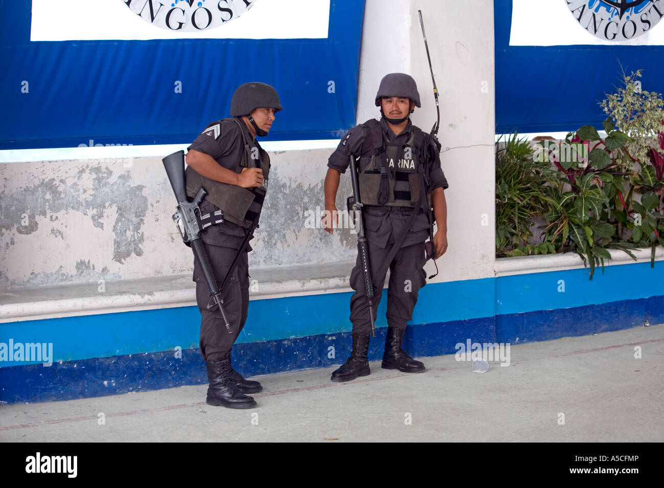Photo of two police officers providing security at the cruise port of ...