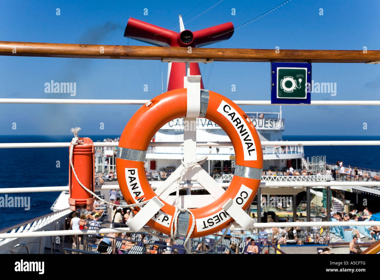 NCL ship in dock, Caribbean. Cruise ship life ring Stock Photo - Alamy
