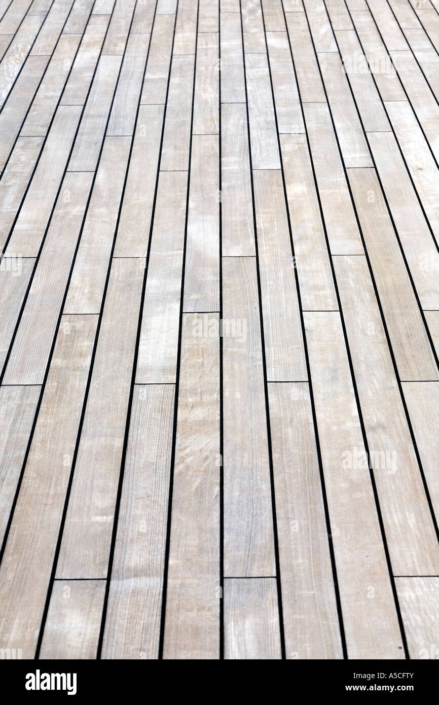 Cruise ship wooden deck Stock Photo - Alamy