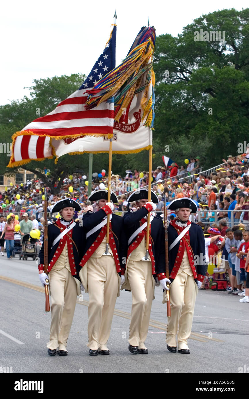 San Antonio Texas Ft Sam Houston, honor guard patriots with flags Stock ...