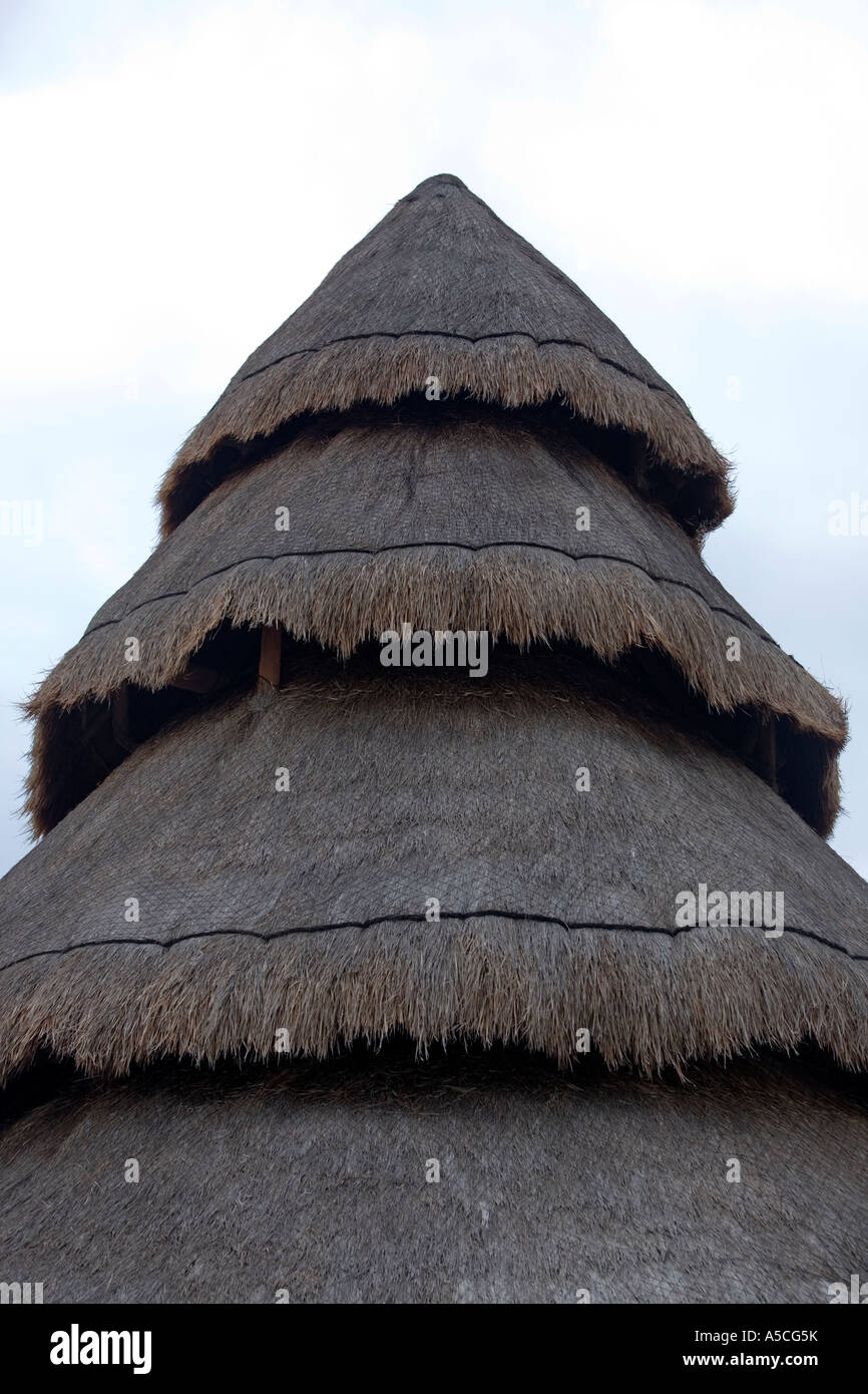 Maya thatched roof stacked Stock Photo - Alamy