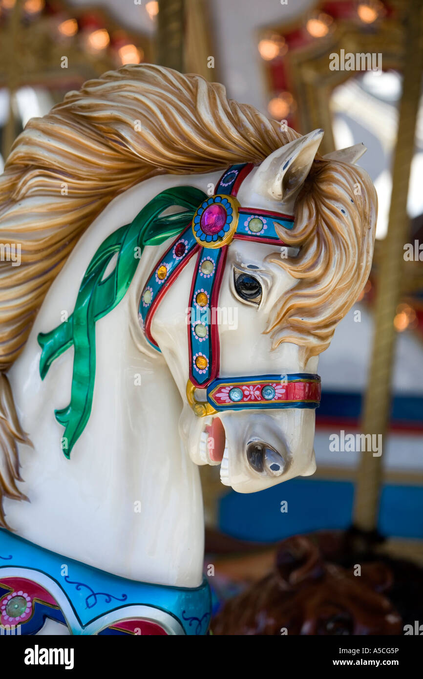 Merry Go Round horse painted Stock Photo - Alamy