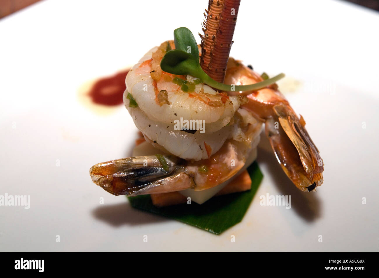 Shrimp dinner plate Stock Photo - Alamy