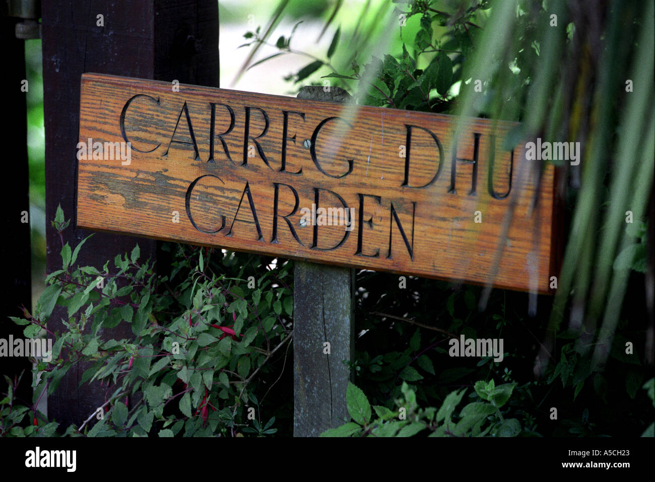 The sign at the entrance to Carrh Dhu garden on St Mary s Isles of ...