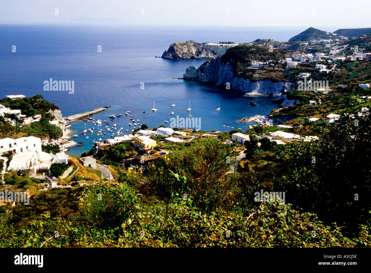 Ponza Italy overview of harbor Stock Photo - Alamy