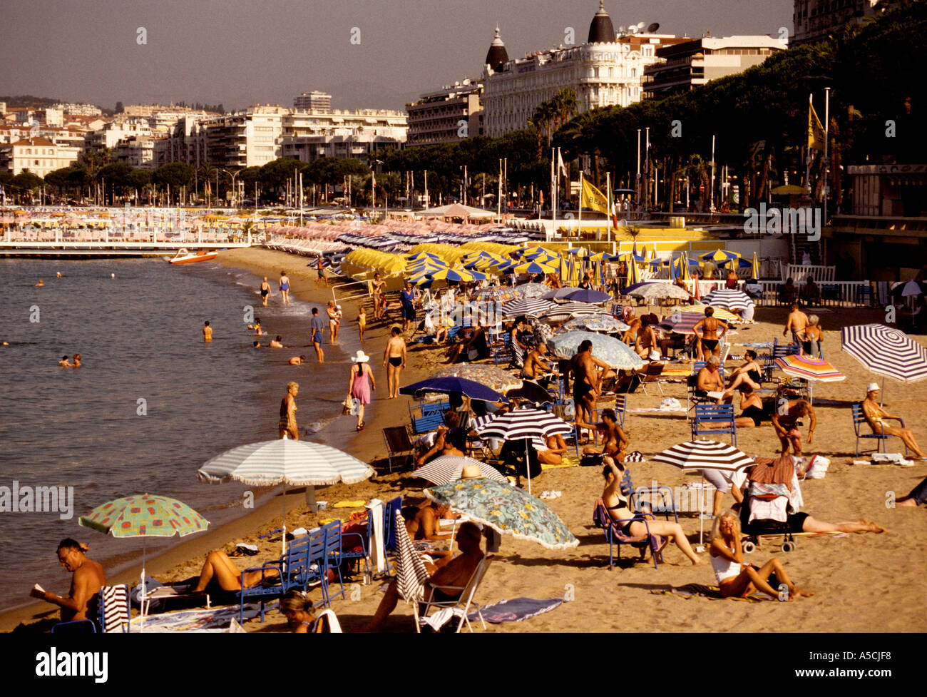 Cannes France Beach on the Cannes Riviera Stock Photo - Alamy