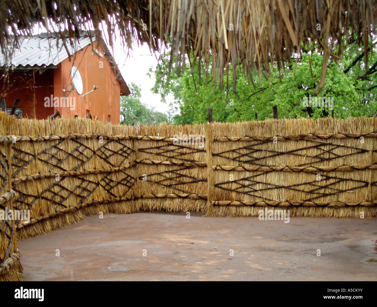 Chieftain's Compound and House, Village of Mukuni, Zambia Stock Photo ...