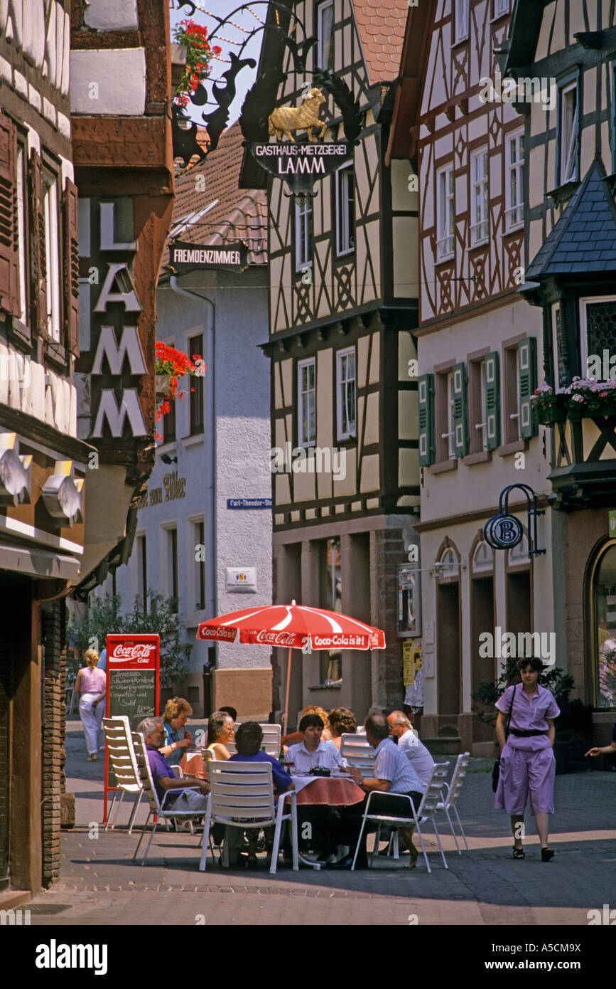 Traditional buildings street cafe mosbach hi-res stock photography and ...