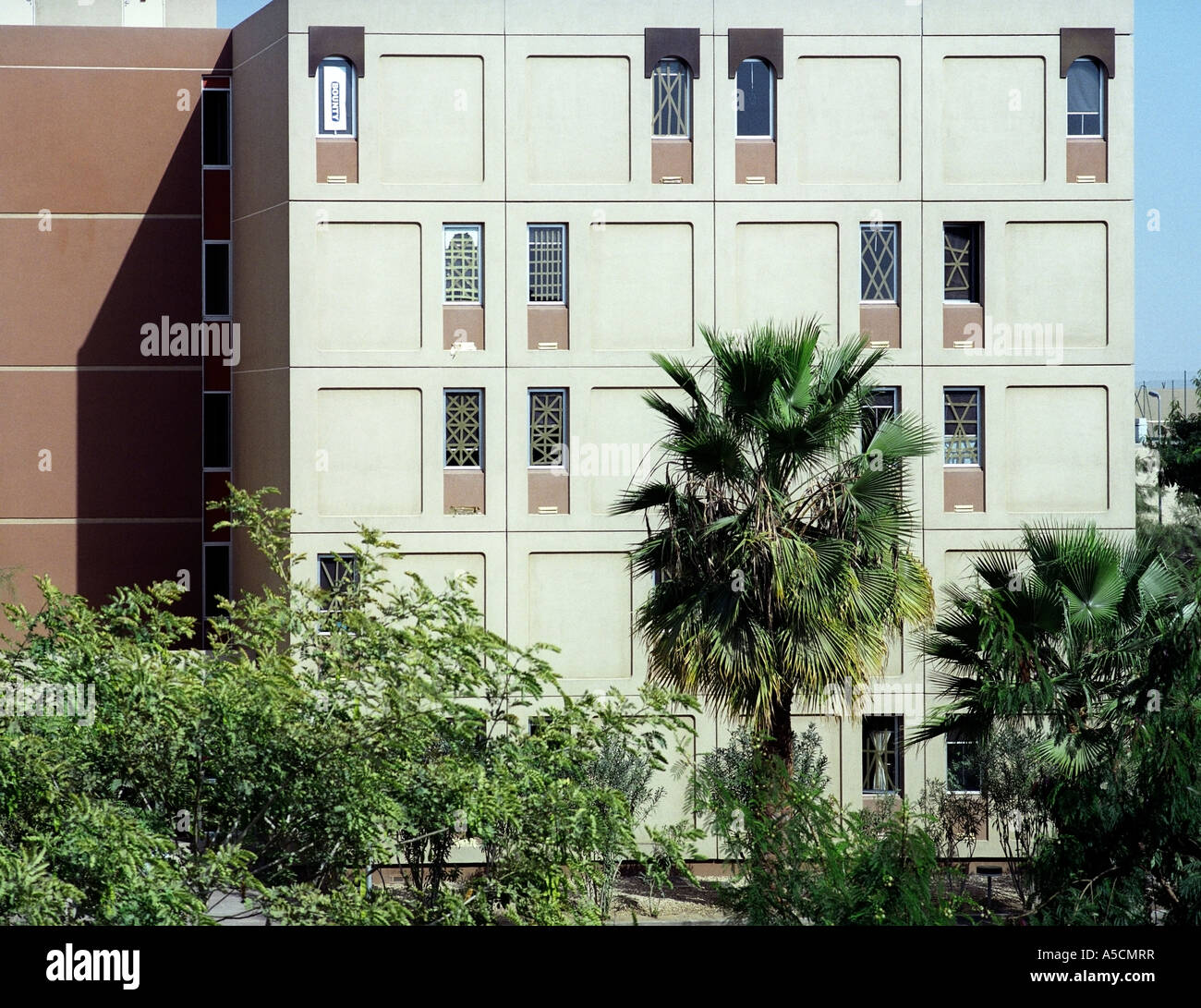 Blast protected windows on compound housing during the 1991 Gulf War ...