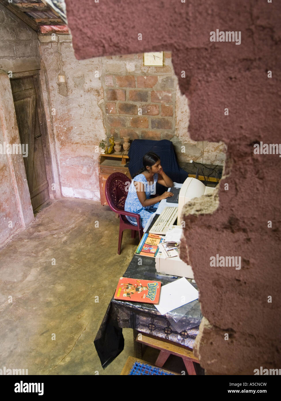 Computers in rural village homes through Horizon Lanka Foundation Stock ...